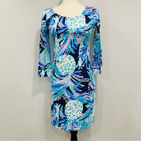 Lilly Pulitzer | Dresses | Lilly Pulitzer Xs Hollee Bright Navy Alotta ...